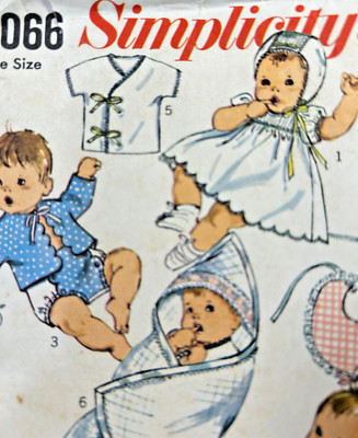 1960s Simplicity 8066 Sewing Pattern Layette for Baby Uncut Scalloped ...