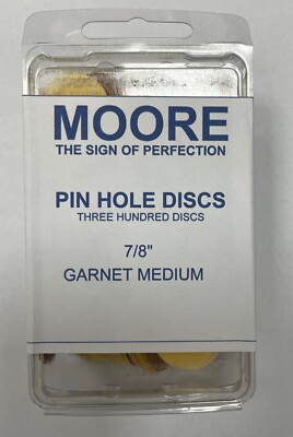 EC MOORE PIN HOLE GARNET DISCS 7/8" MEDIUM GRIT 300/bx | eBay
