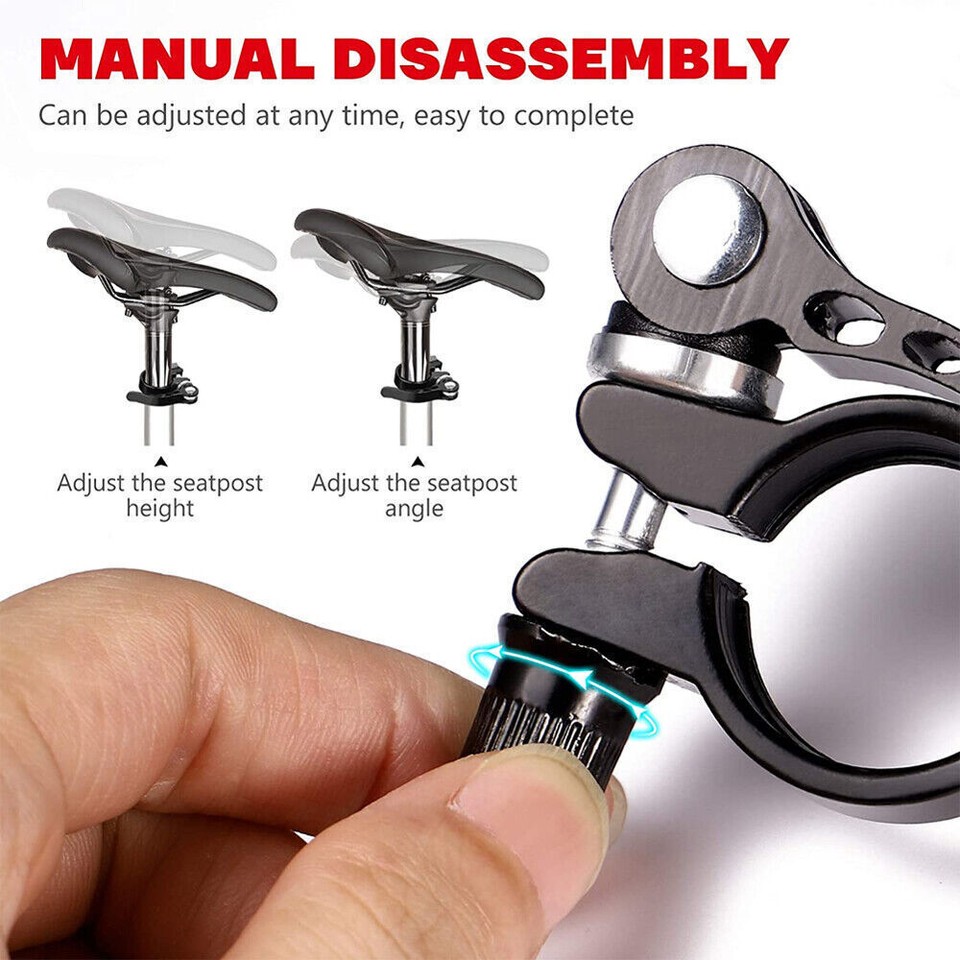 Bike Seatpost Clamp MTB Quick Release Seat Post Collar Aluminium Alloy ...