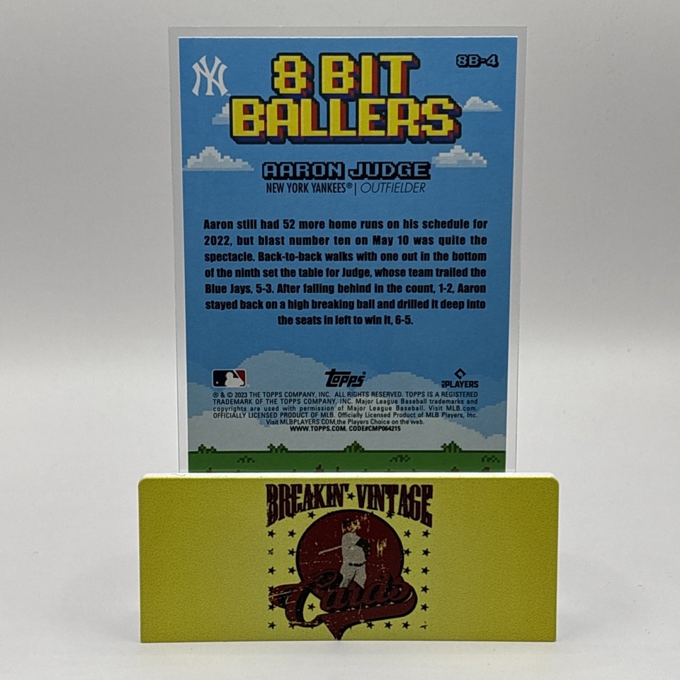 2023 Topps Big League 8 Bit Ballers #8B-4 Aaron Judge New York Yankees ...