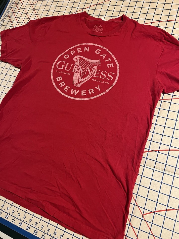 NEW Guinness Open Gate Brewery Logo Red T-Shirt LARGE Beer Lager ...