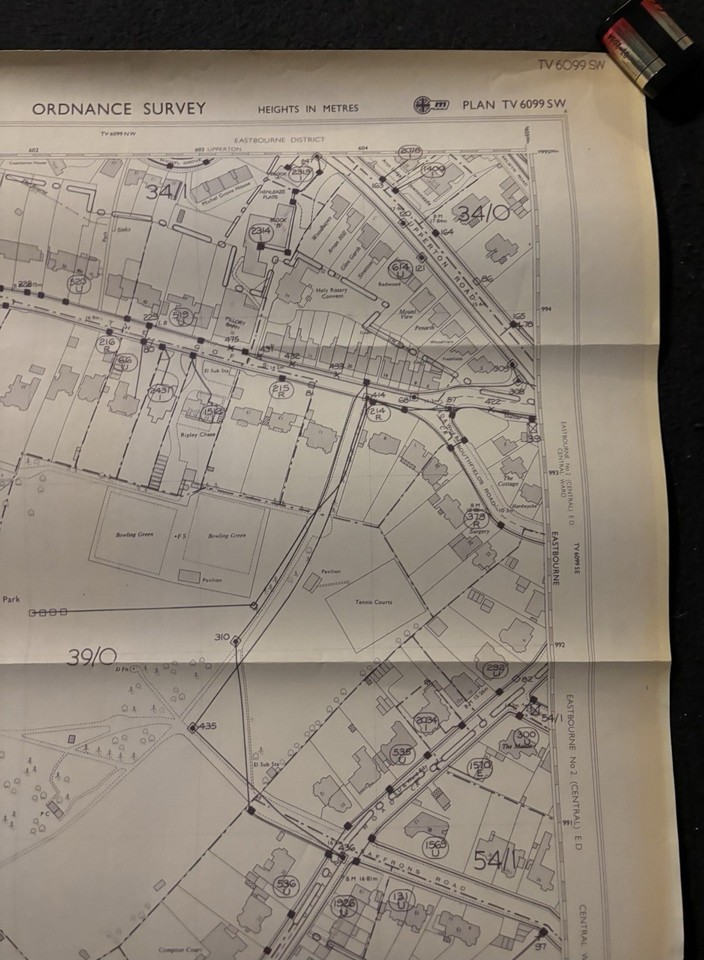 Ordnance Survey 1:1,250 Scale Planning Map - Gildredge Park, Eastbourne ...