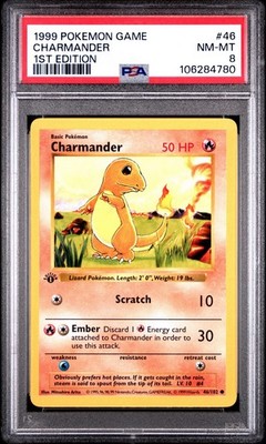 1999 POKEMON BASE SET SHADOWLESS CHARMANDER 1ST EDITION #46 PSA 8 | eBay