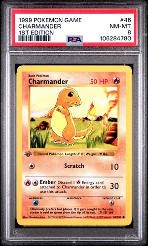 1999 POKEMON BASE SET SHADOWLESS CHARMANDER 1ST EDITION #46 PSA 8 | eBay