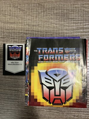 Checklist TriFold Catalog Vintage 1986 Hasbro Transformers G1 Optimus ...
