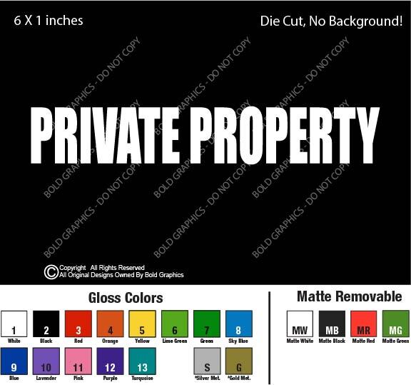 6" Private Property Decal Vinyl Die Cut Sticker Do Not Enter Privacy ...