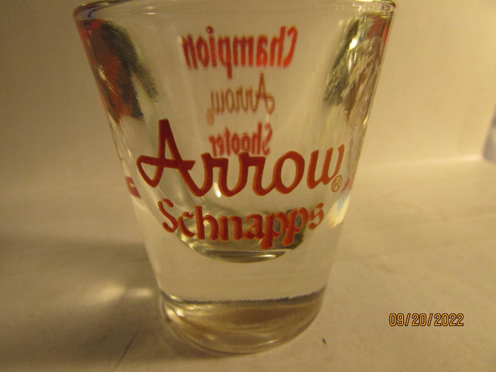 Champion Arrow Schnapps Standard Shot Glass - logo on clear- new | eBay