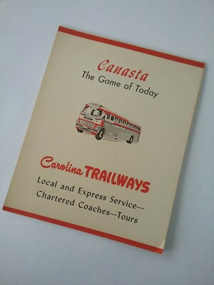 Carolina Trailways Bus Canasta The Game Of Today Booklet | eBay