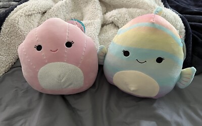 Squishmallows 8” Summer Sea Squad Aicha the Seashell & Canda the ...