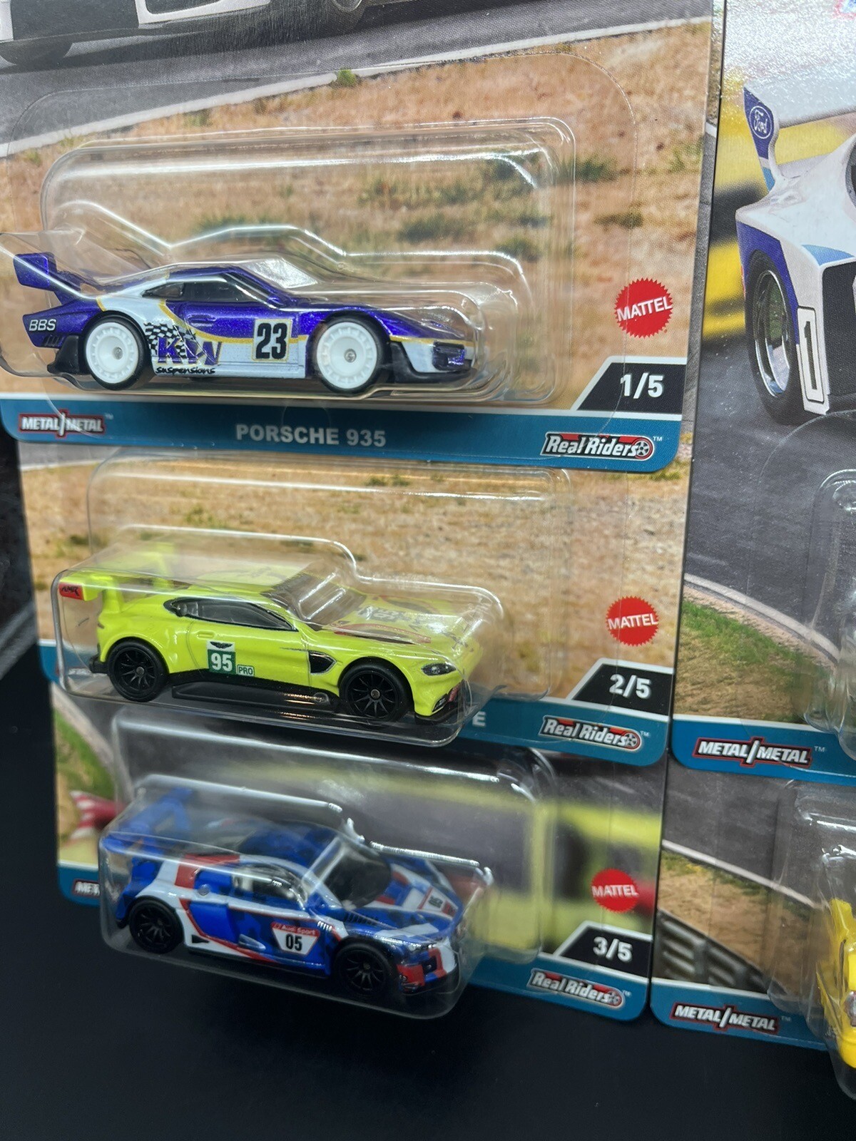Hot Wheels Race Day Complete Set (5) Real Riders Porsche 935 Ford ...