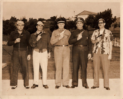 CAPT JORGE NASER & CUBAN POLICE MEMBERS FIRING RANGE CUBA 1950s VTG ...