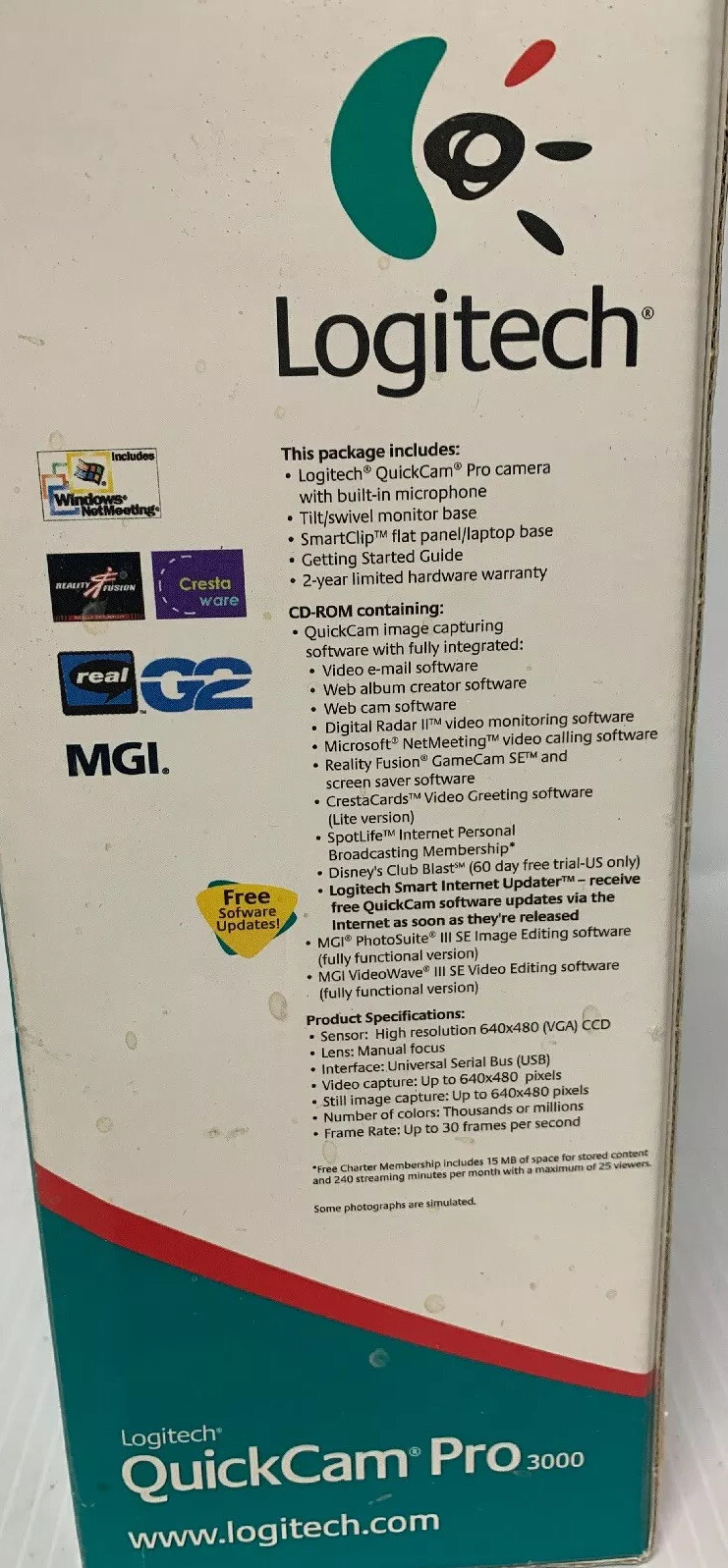Logitech QuickCam Pro 3000 Web Camera 640 x 480 Resolution 30 FPS ...