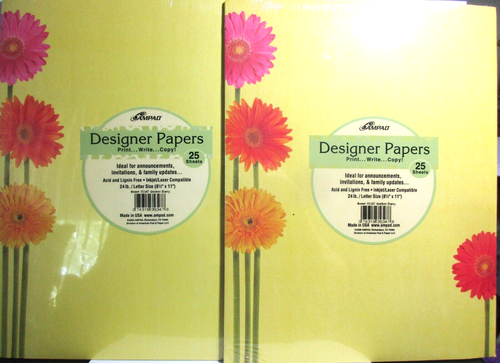 Lot of 2 - Ampad Designer Papers - GERBER DAISY #35347 -25 Sheets Each ...