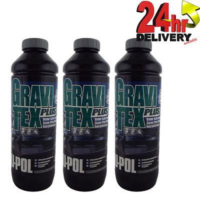 UPol GRAVITEX Stone Chip Overpaintable Protection Grey 1 Litre x 3 ...
