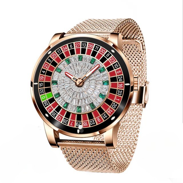 Rose Gold Jacob Roulette Diamond Watch Casino Roulette Wristwatch NH35A ...