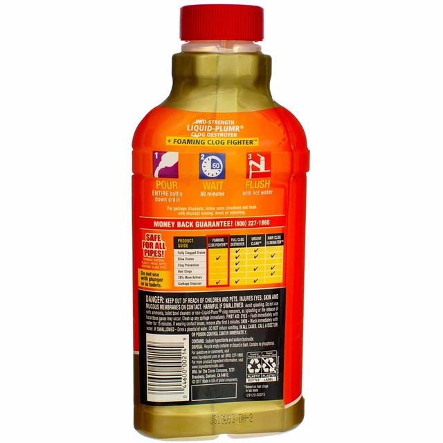 Clorox Liquid Plumr Foaming Pipe Snake Clog Remover 17 Oz Bottle - Clo ...