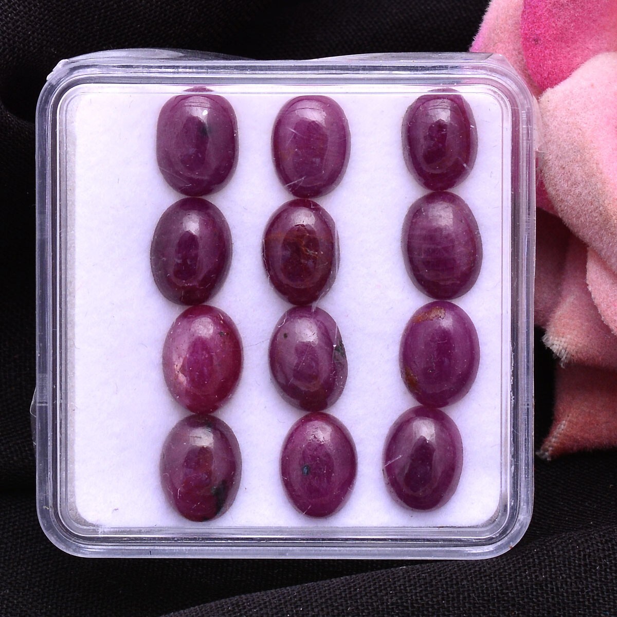 12 Pcs Natural Ruby Untreated Oval Cabochon 9mm 7mm Huge Loose ...