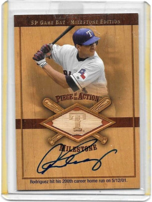 ALEX RODRIGUEZ 2001 SP MILESTONE EDITION POA DUAL BAT & CERTIFIED ...