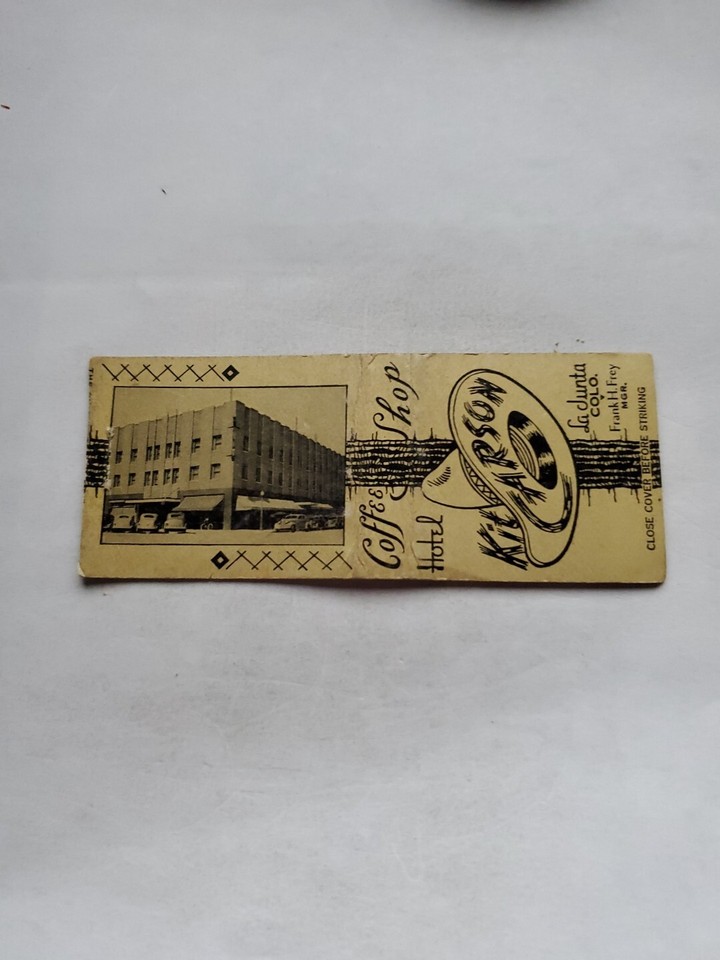 Kit Carson Hotel La Junta Colorado Matchbook Cover | eBay