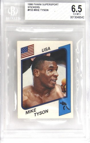 Mike Tyson #153 1986 Panini Supersport (ITALIAN)Rookie Card –Beckett EX ...