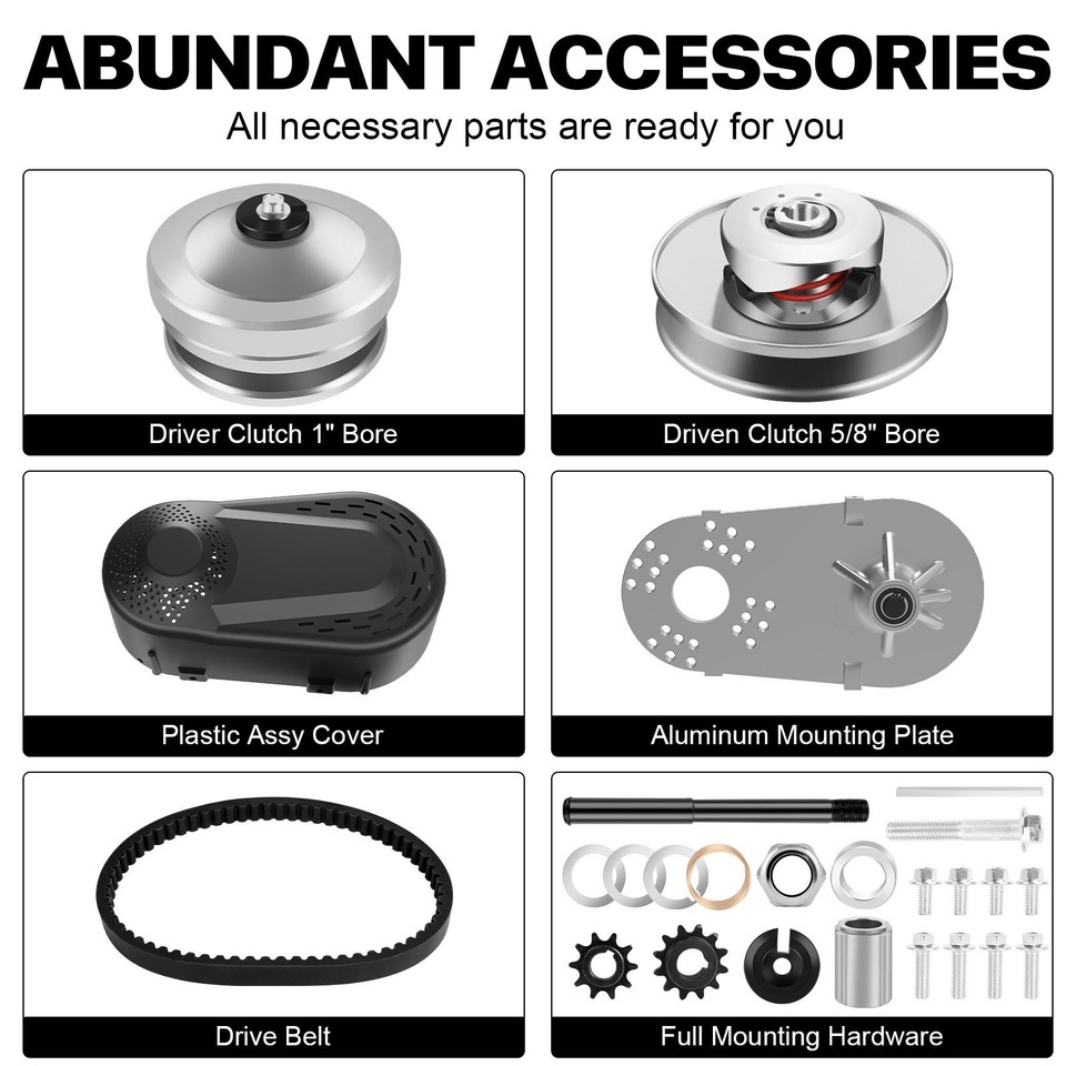 1" CLUTCH GO KART TORQUE CONVERTER 10T12T MINI BIKE CVT COMBO 35 #40/41 ...