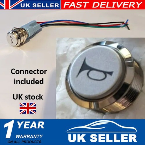 Horn Push Button 12V Blue 16mm Car LED Light Momentary Metal Switch ...