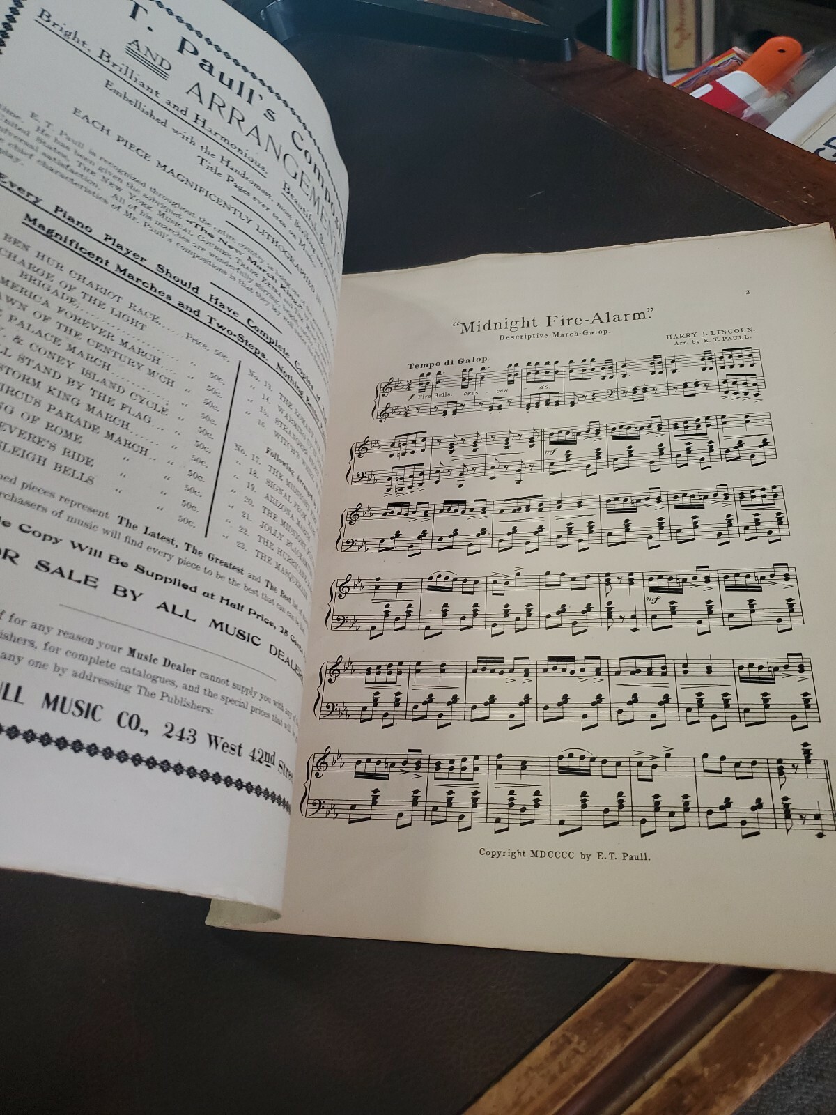 The Midnight Fire Alarm Sheet Music 1907 Early Firefighter | eBay