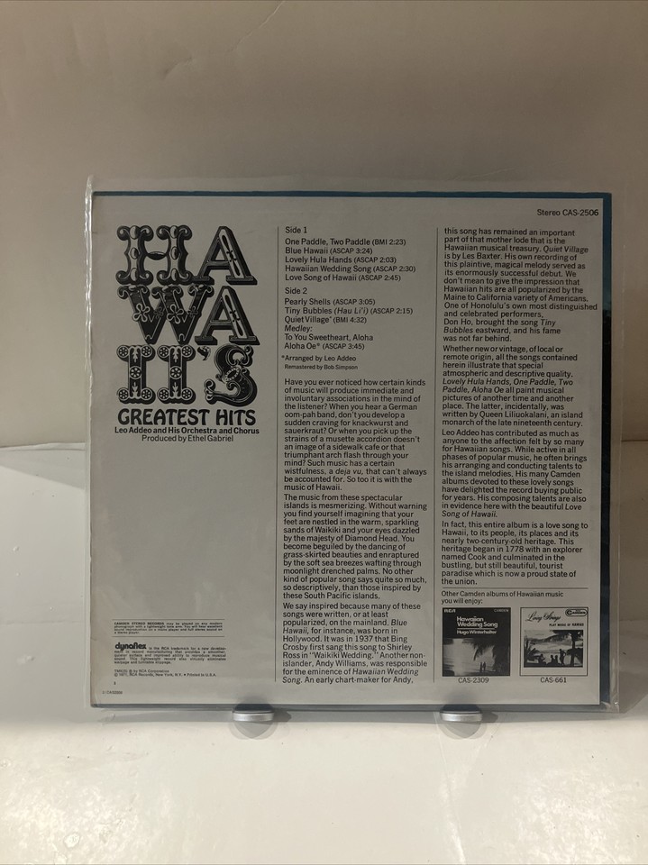 12” Vinyl record Hawaiis Greatest Hits Leo Addeo And His Orchestra | eBay