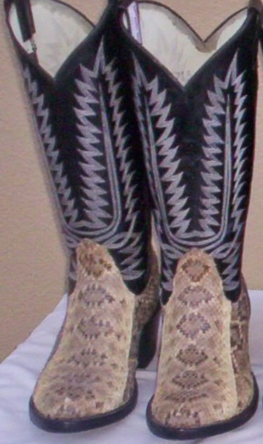 Cowtown Diamondback Rattlesnake Skin Cowboy Boots (7.5D, 8EE, 9D, & 9EE ...