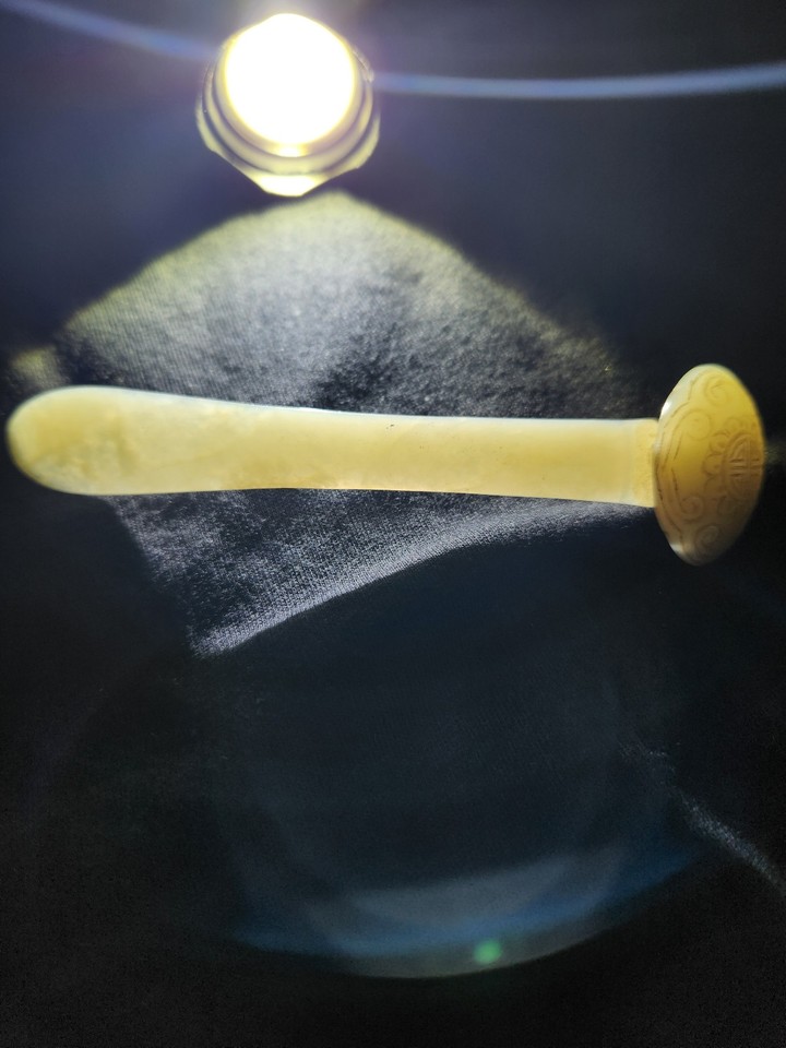 Antique Chinese Nephrite Jade Hairpin Zan Qing Republic Longevity ...