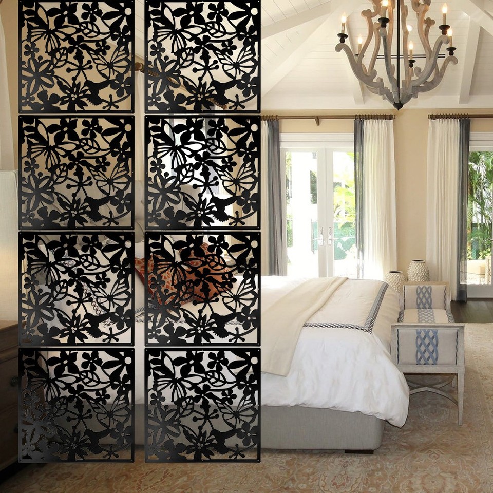 Hanging Room Divider Panels 12/24Pcs Hollow Out DIY Wall Decor Privacy ...