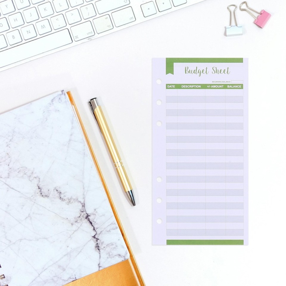 40 Pcs Budget Cash Card Office Expense Sheet Saving Money Binder | eBay