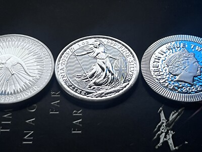 Lot Of 3- 1 Ounce .999 Silver Coin From Three Different Countries ...