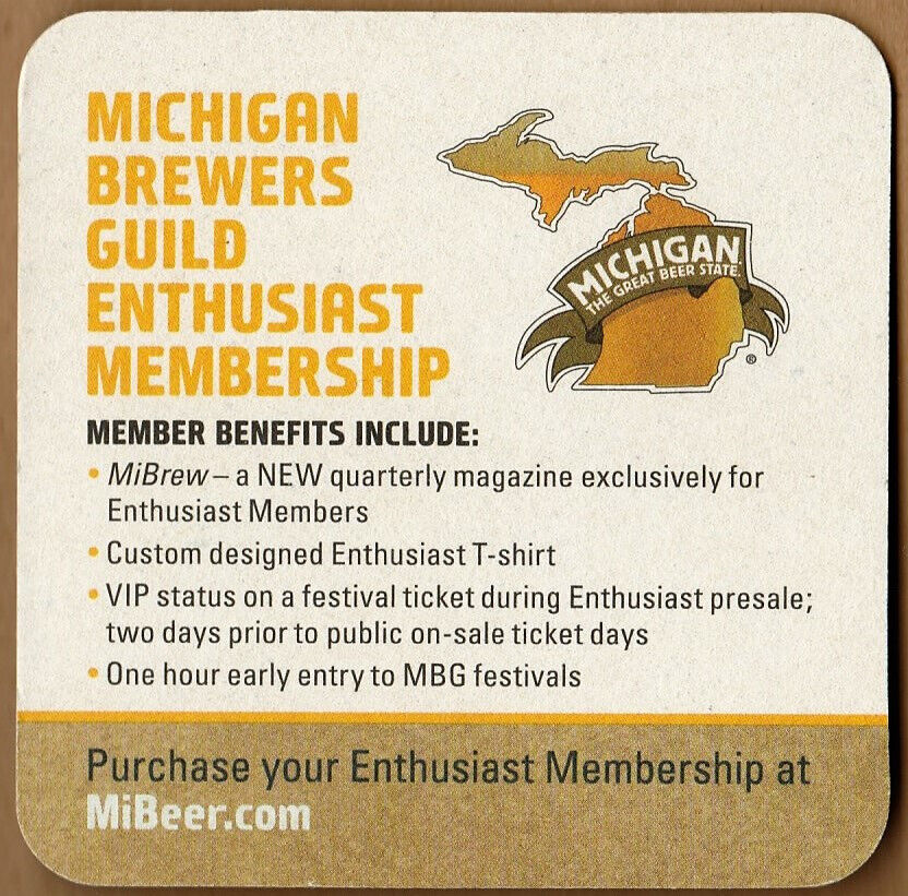 Michigan Brewers Guild 2018 Beer Festival Schedule Beer Coaster | eBay