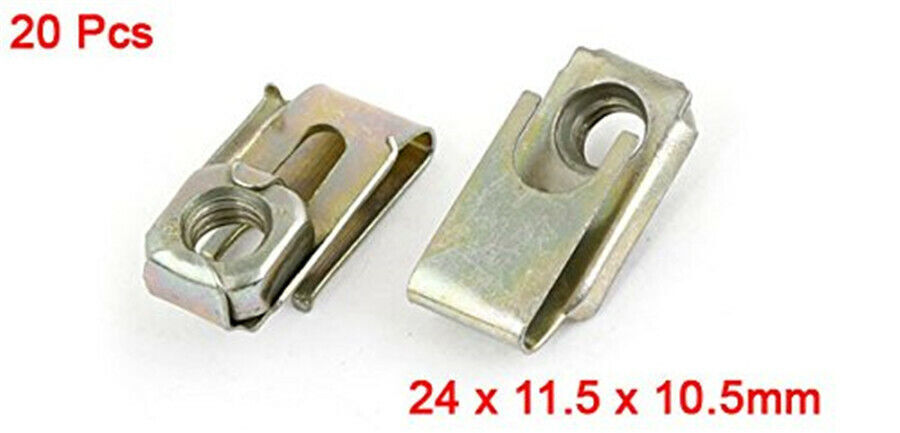 20X Metal M6 Spring U-Type Clips Rivets Fastener Speed Nuts For Car ...