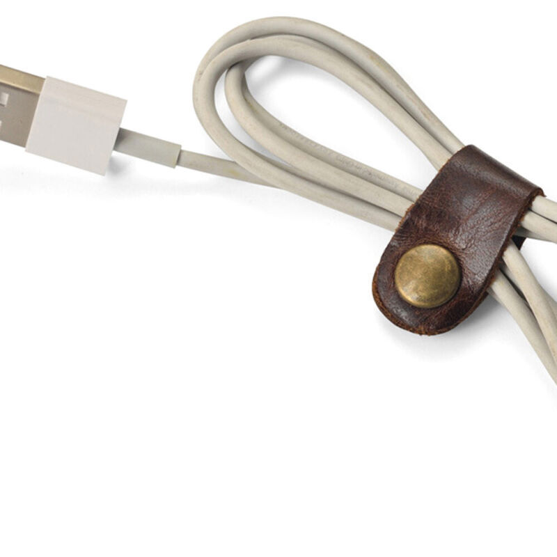 Real Leather Cable Winder Earphone Cord Organizer Tie Protector Clips ...