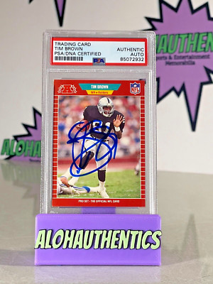 TIM BROWN SIGNED 1989 PRO SET ROOKIE CARD PSA SLABBED RAIDERS HOF | eBay