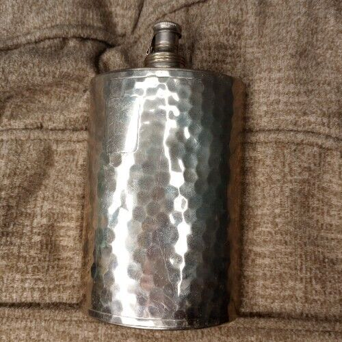 VINTAGE FLASK 10oz. STAINLESS STEEL TIN - LINED AHS Made in WEST ...