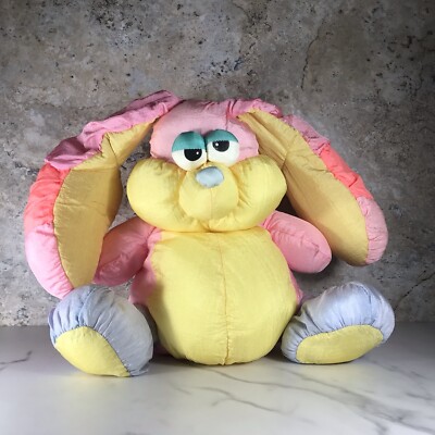 VINTAGE NYLON PARACHUTE GOOFY PASTEL EASTER BUNNY RABBIT PLUSH WITH ...