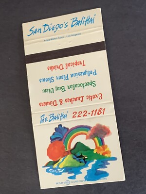 Vintage California Matchbook: “The Bali Hai” San Diego, CA | eBay