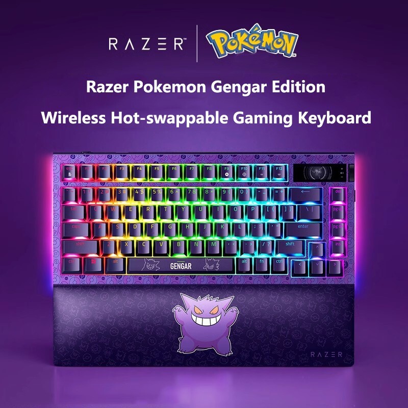Razer x Pokémon Gengar Wireless Mechanical Keyboard RGB Backlit With ...