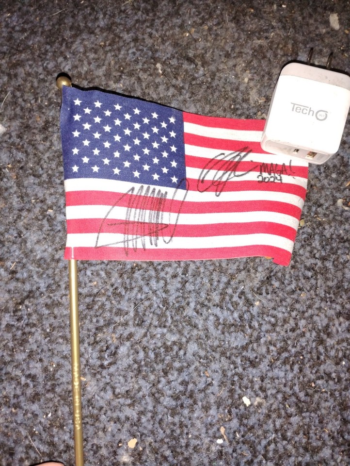 Donald Trump Charlie Kirk Signed Autograph America Flag Maga TPUSA | eBay