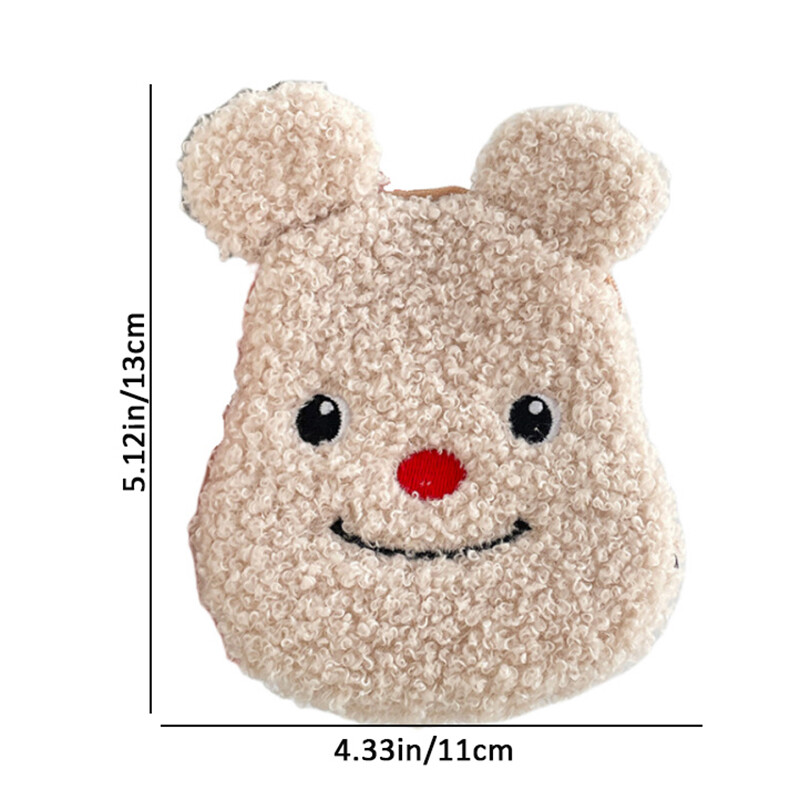 Cute Bear Plush Wallet Soft Plush Coin Purse Girls Valentine's Gifts ...