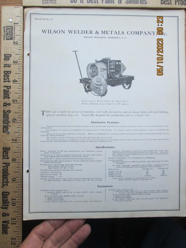 wilson plastic-arc welding machine bulletin no 2-s , 1920s | eBay