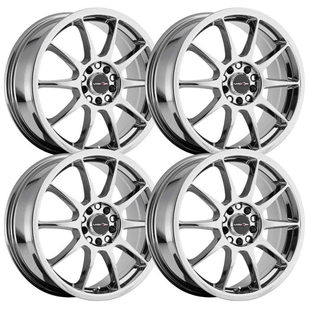 (Set-4) Vision 425 Bane 15x6.5 4x100 38mm Chrome Wheels Rims 15 Inch | eBay