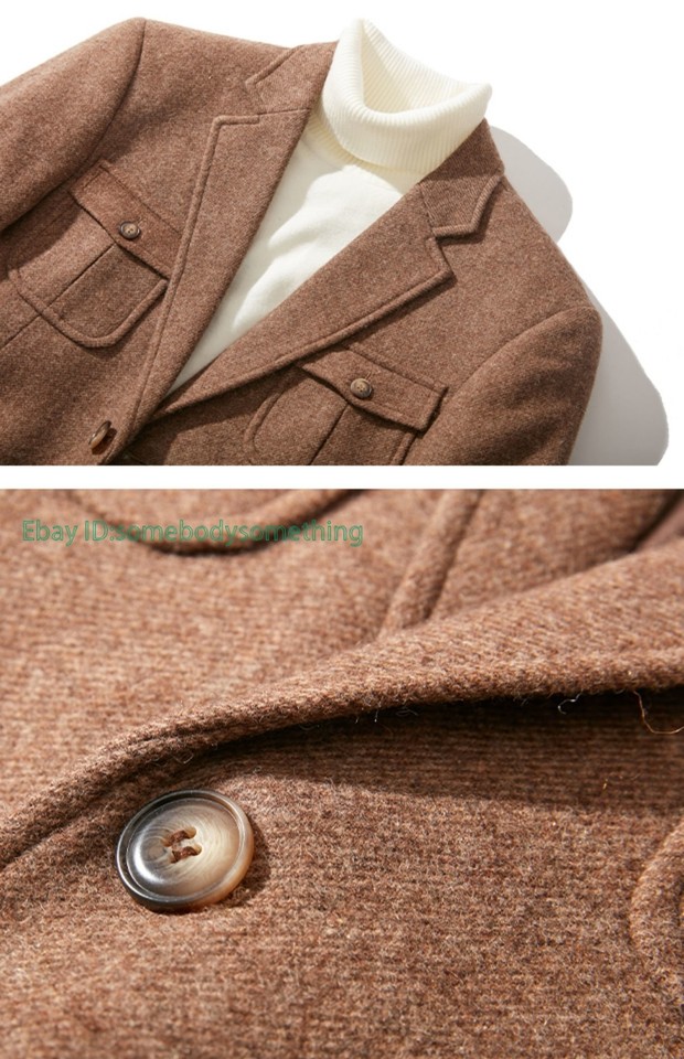 Mens British Style Woolen Herringbone Tweed Hunting Formal Jacket ...