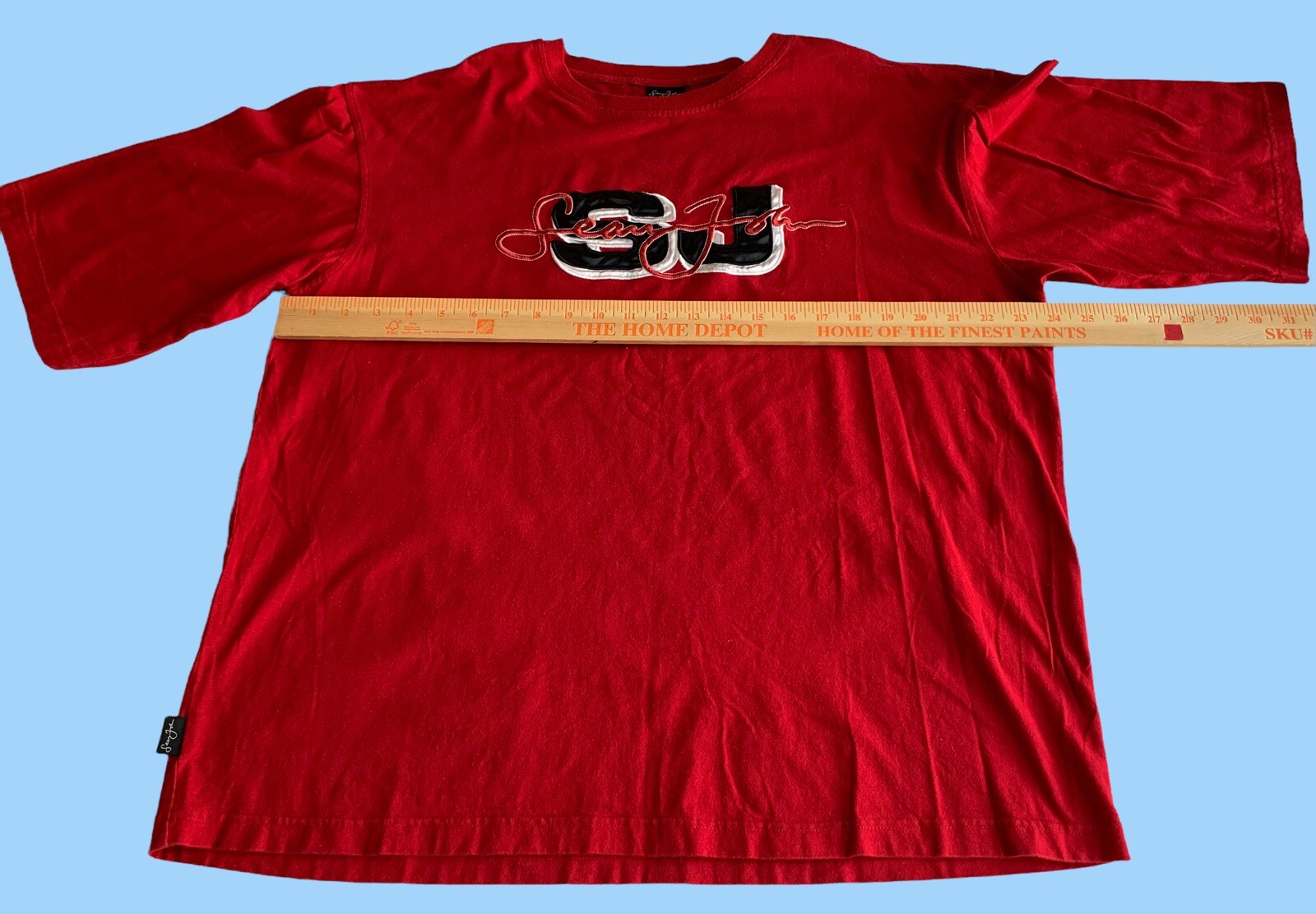 Sean John signature graphic logo hip hop red 100 % Cu… - Gem