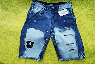 NWT BLEACHED RIPPED "BORN IN THE USA" CUT OFF LOOK PARISH NATION SHORTS ...