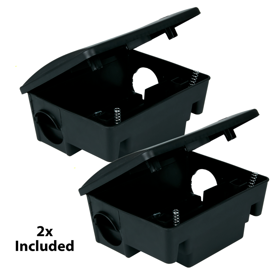 2 x RAT TRAP BOX CATCHER STATIONS TRAP LARGE LIVE ANIMAL RODENT TRAPS ...