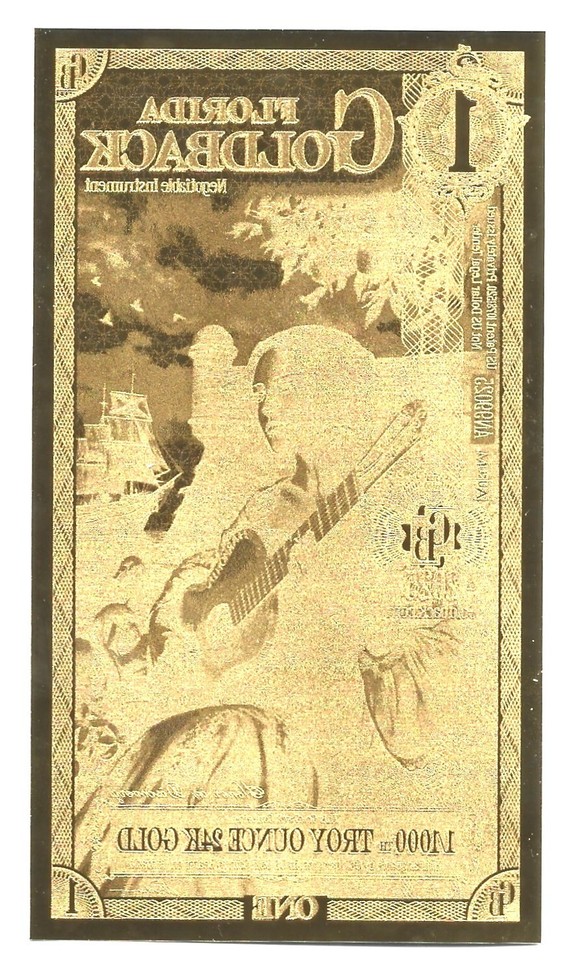 Florida Alpha 1 Goldback 2025 Aurum Gold Foil Note 1/1000 oz 24KT ...